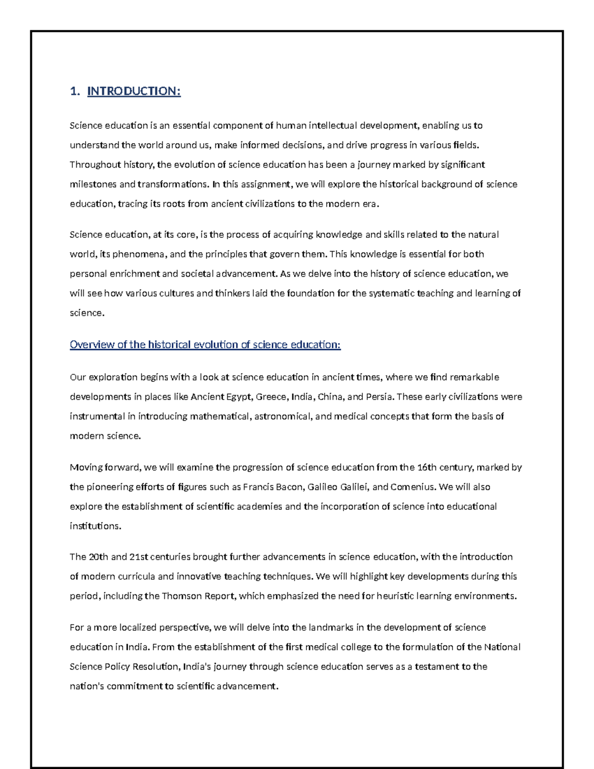 Historical background of Science Education - 1. INTRODUCTION: Science ...