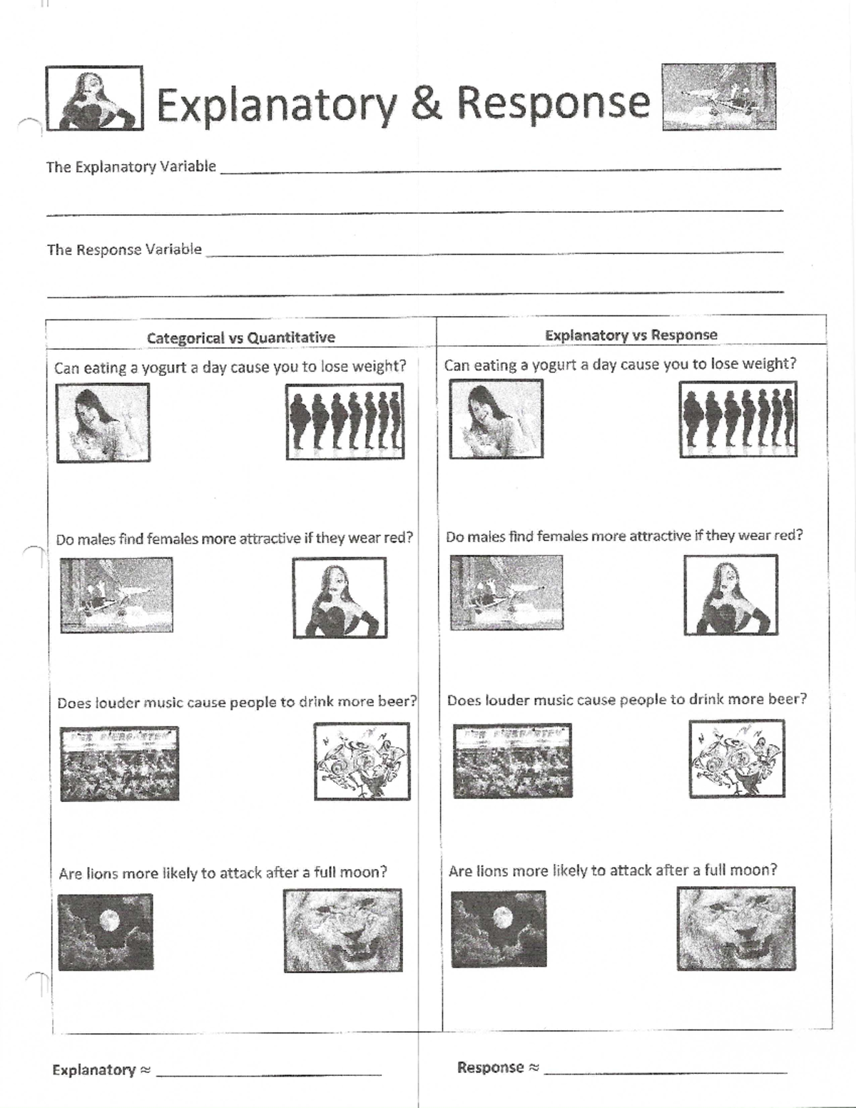 2.0 Explanatory & Response Variables - MAC1105 - Studocu
