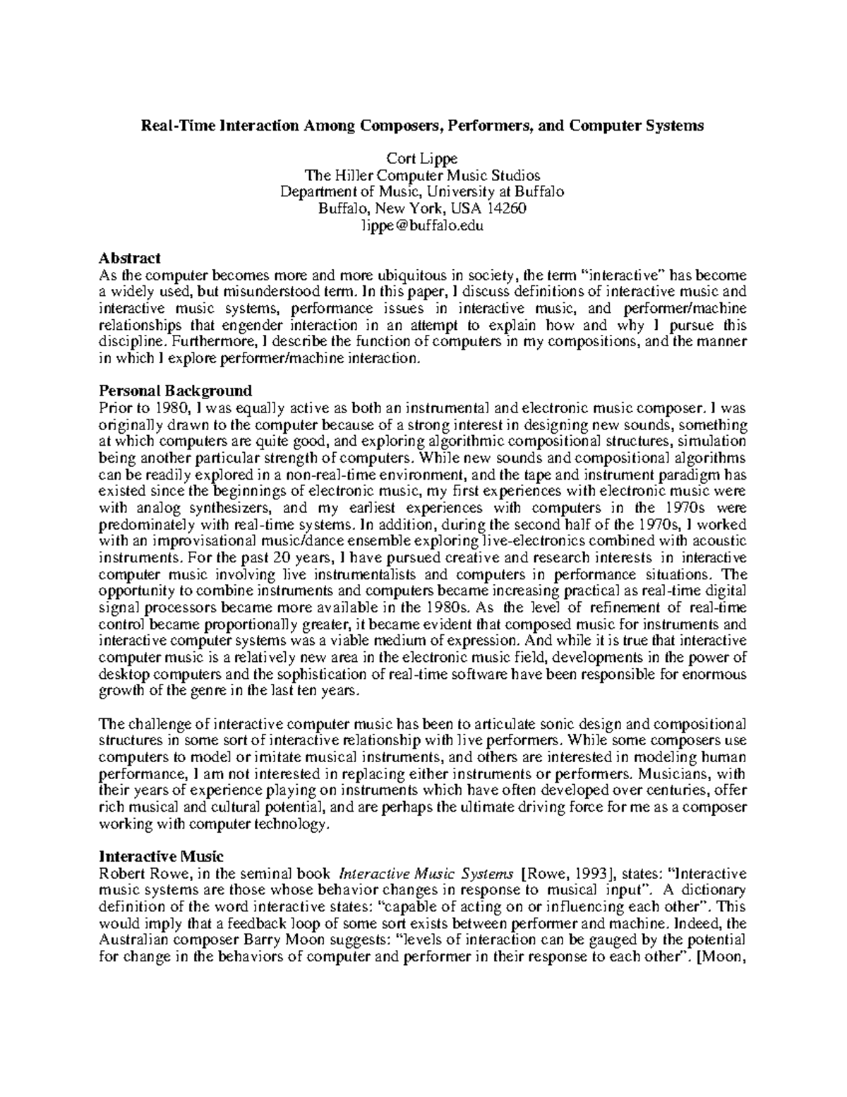 Japan-2002 (on interaction) - Real-Time Interaction Among Composers ...