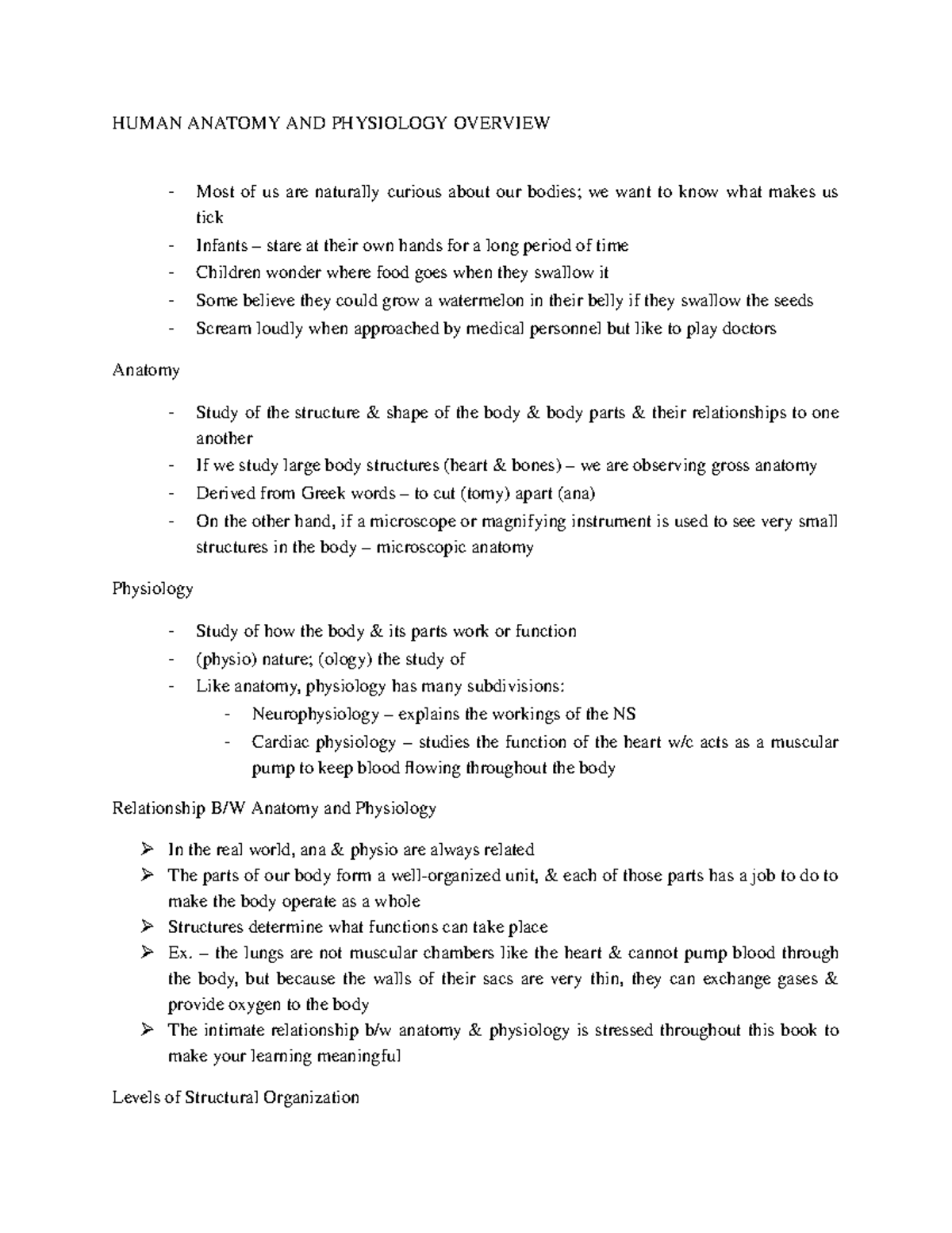 Anatandphysoverview - In depth overview from everything to the ...