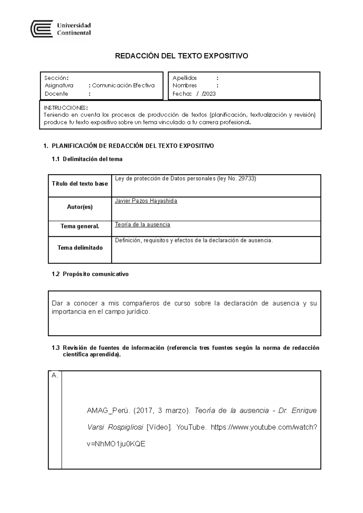 Copia de 3. Formato de redacción del texto expositivo Planificacion Y ...