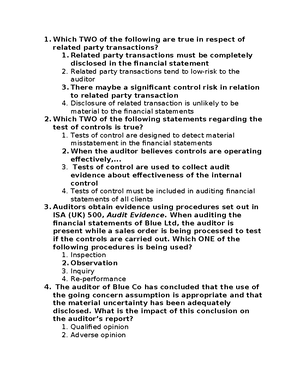 2. F8 AOF Question book - 7 - Question practice ACCA F QUESTION BOOK 7 ...