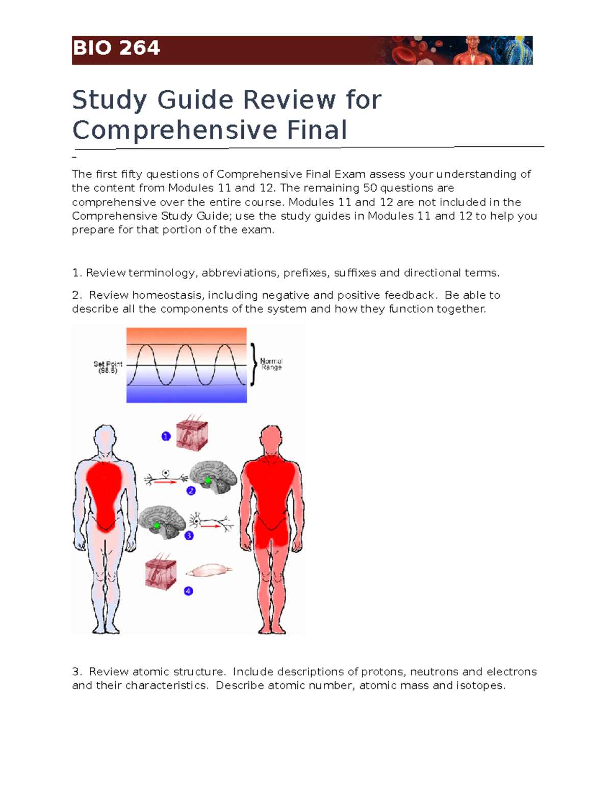 Bio264 document study Guide Final (original) - Study Guide Review for Comprehensive Final The ...