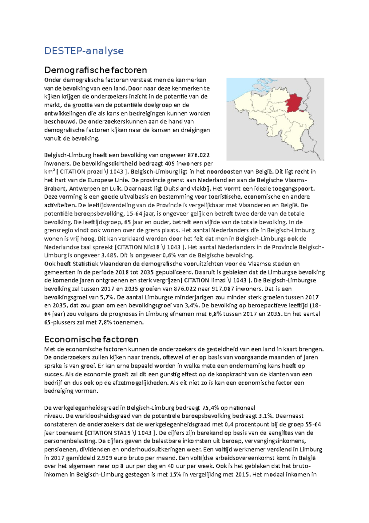 Destep+SWOT - DESTEP en SWOT uitgewerkt. - DESTEP-analyse Demografische ...