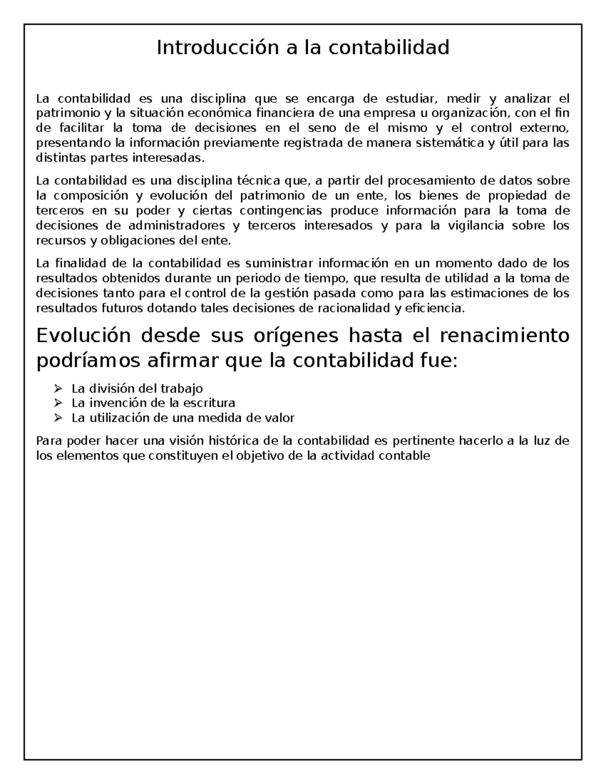 Introducción a la contabilidad 2 - Introducción a la contabilidad La ...