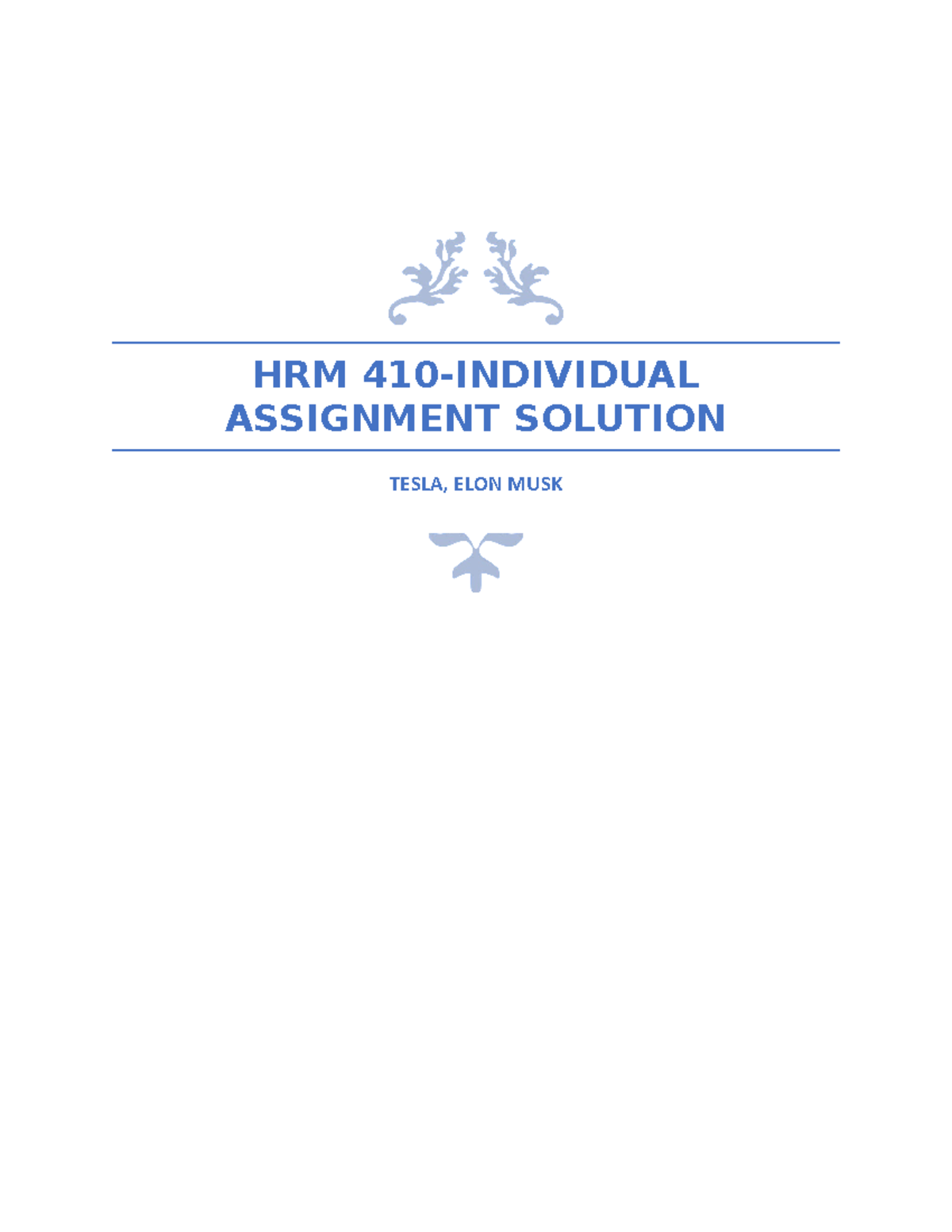 HRM 410-Individual Assignment Solution Updated - HRM 410-INDIVIDUAL ...