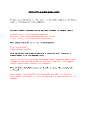 Unit 2 study guide key aphug - Studocu