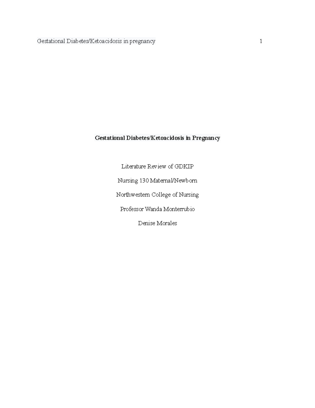 Gestational Diabetes APA NEW - Gestational Diabetes/Ketoacidosis in ...