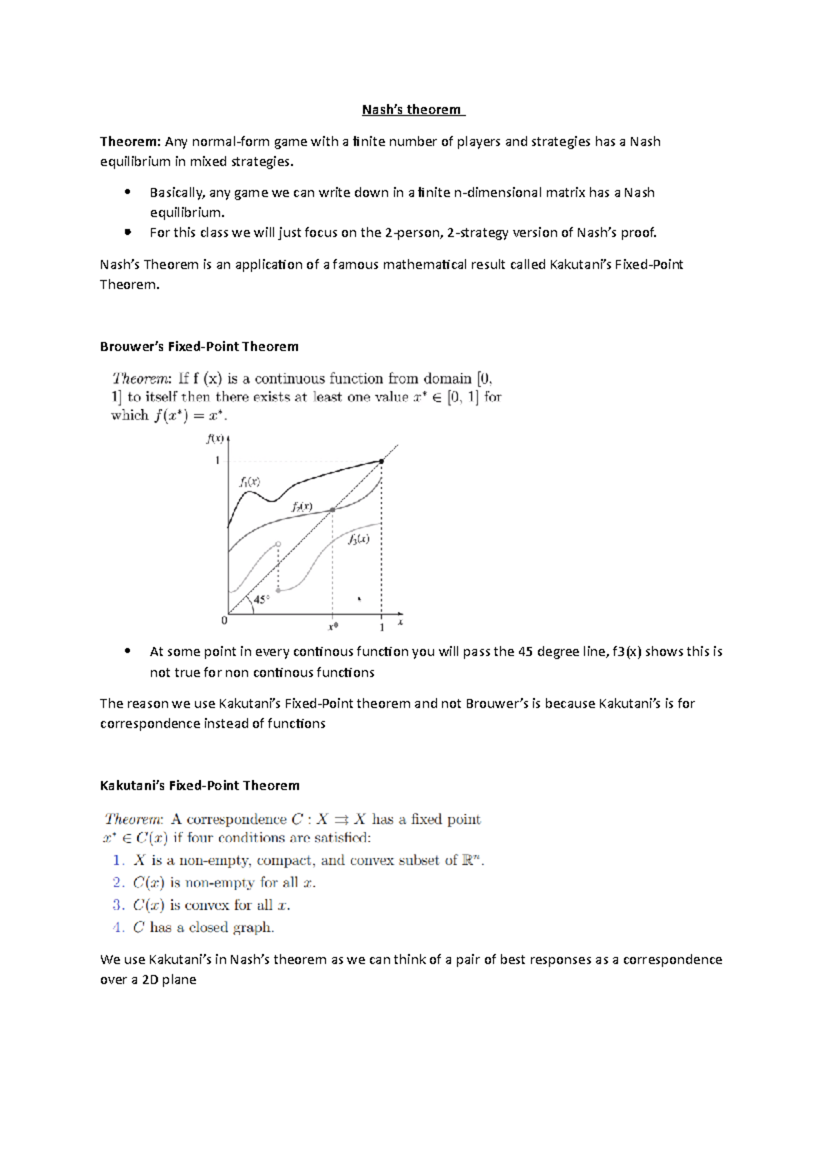 9. Nash's theorem - Lecture notes 9 - Nash’s theorem Theorem: Any ...