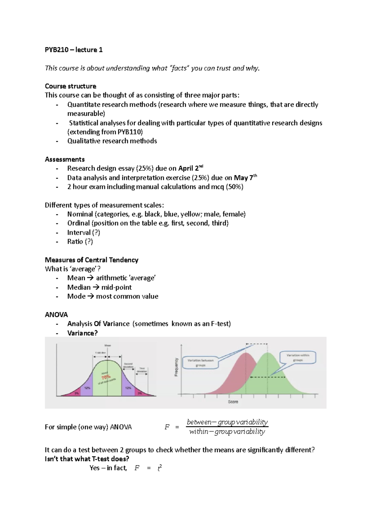 PYB210 lecture 1 - PYB210 – lecture 1 This course is about understanding what “facts” you can ...