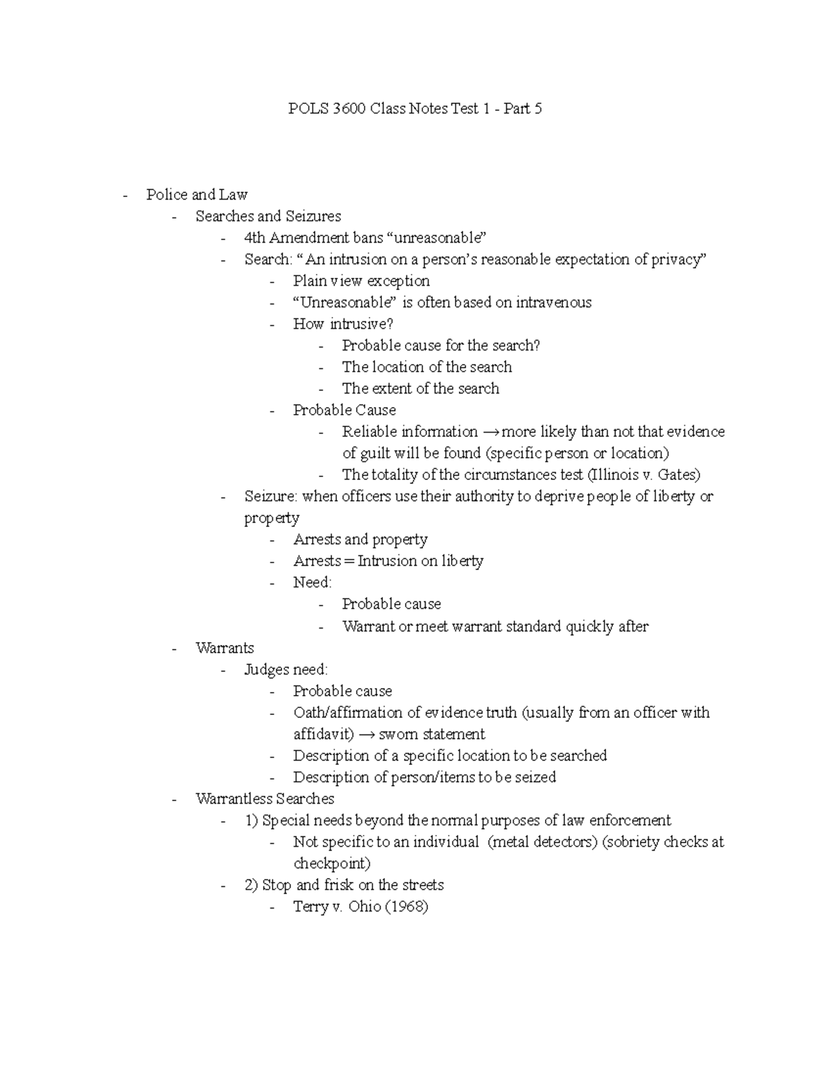 POLS 3600 Class Notes Test 1 - Part 5 - POLS 3600 Class Notes Test 1 ...