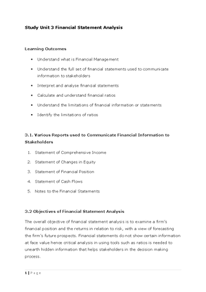 Financial Accounting 1A (Introduction to Financial Accounting) - Study ...