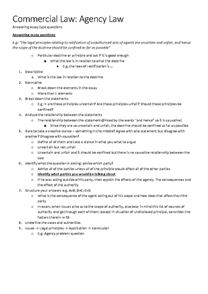 Commercial Law Conversion - Commercia l Law Conversion Exam Table of ...