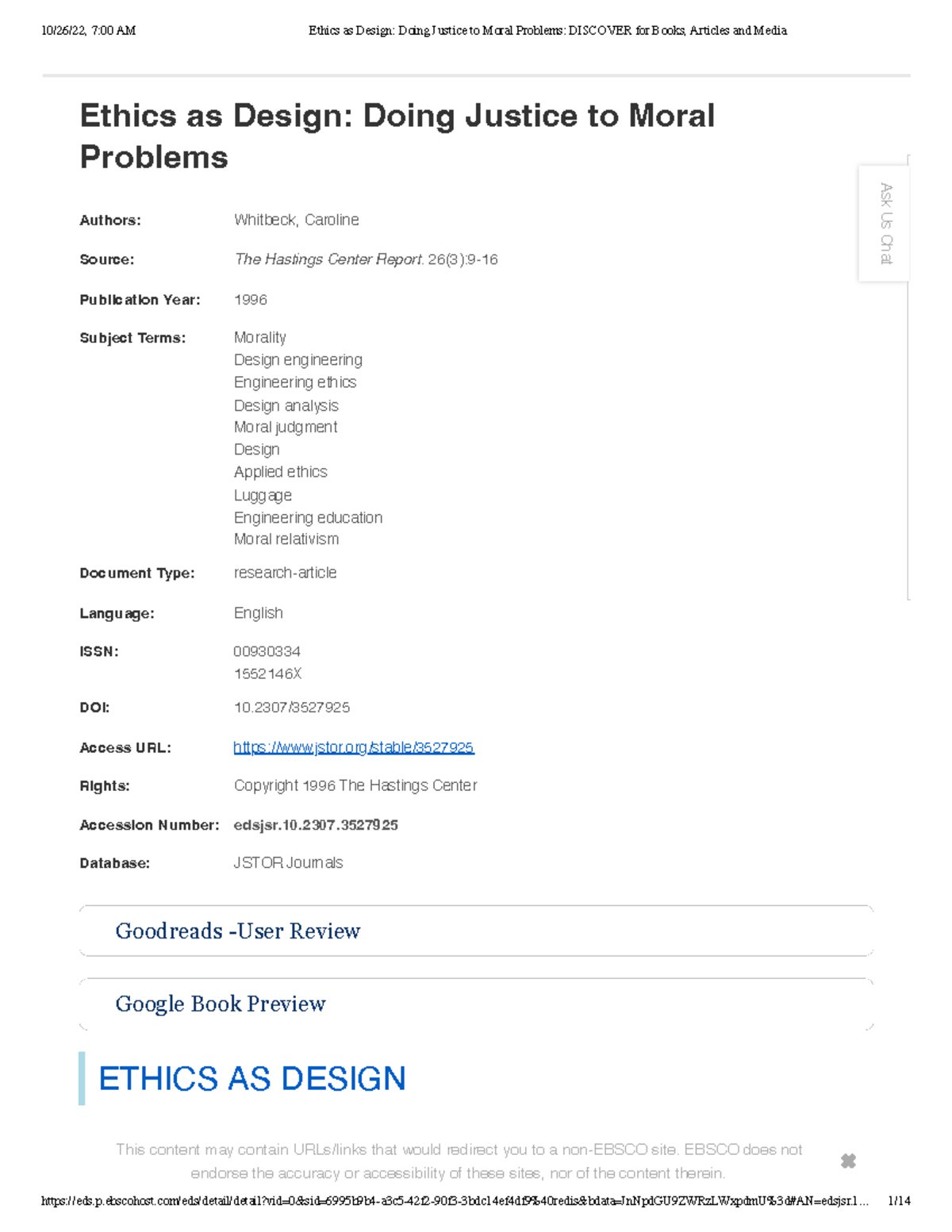 Ethics as Design Doing Justice to Moral Problems Discover for Books ...