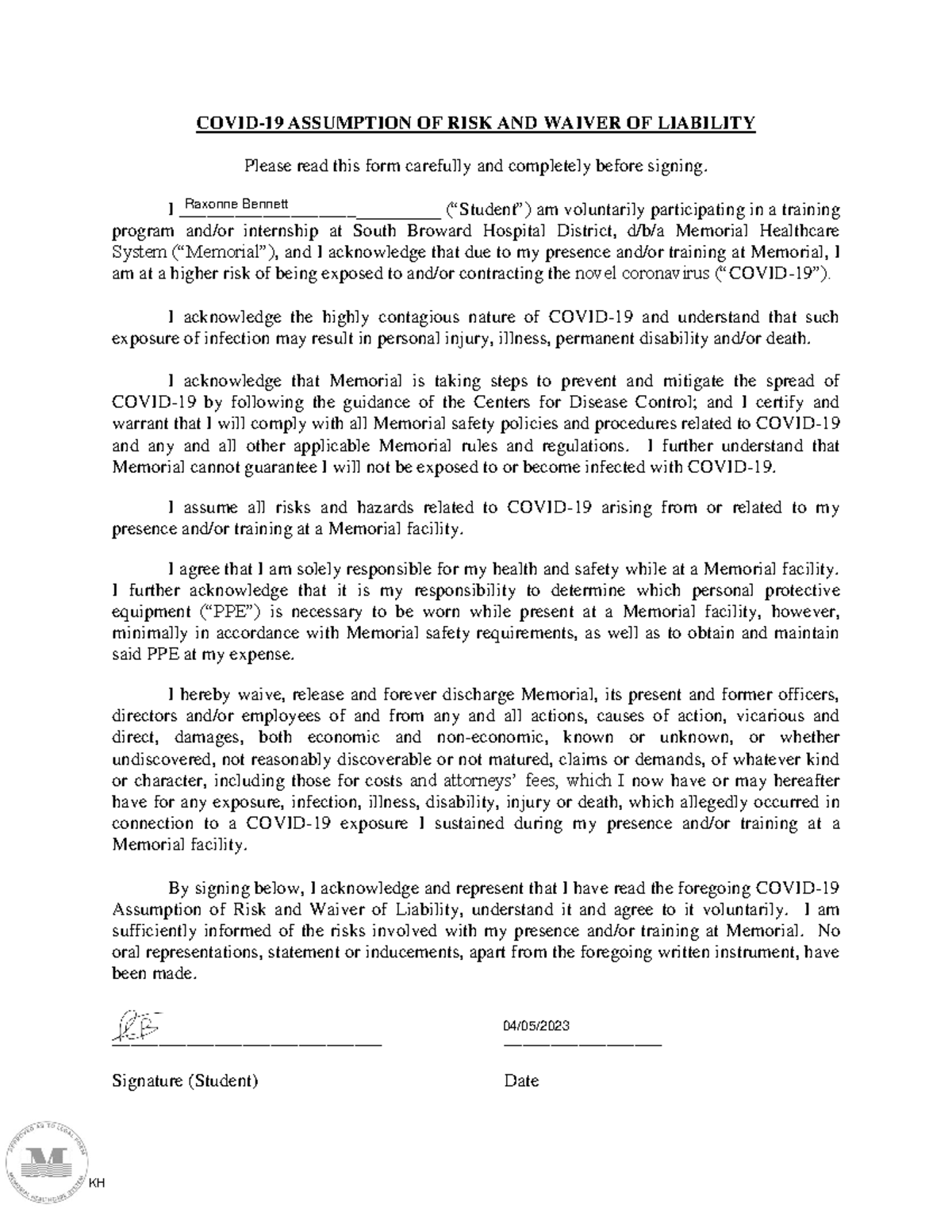 Document Viewer - jhvjh - COVID-19 ASSUMPTION OF RISK AND WAIVER OF ...