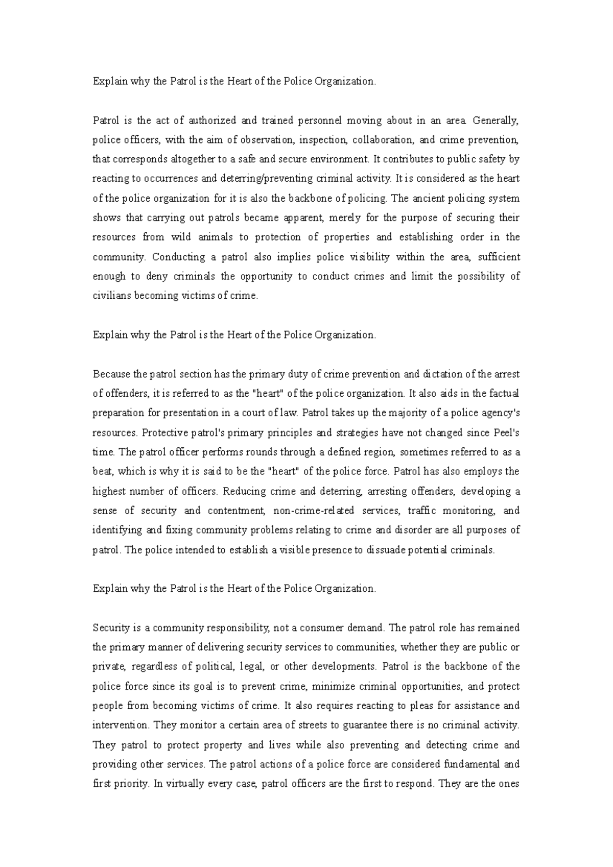 H18 - LEAD311 Lecture no. 18 - Explain why the Patrol is the Heart of ...