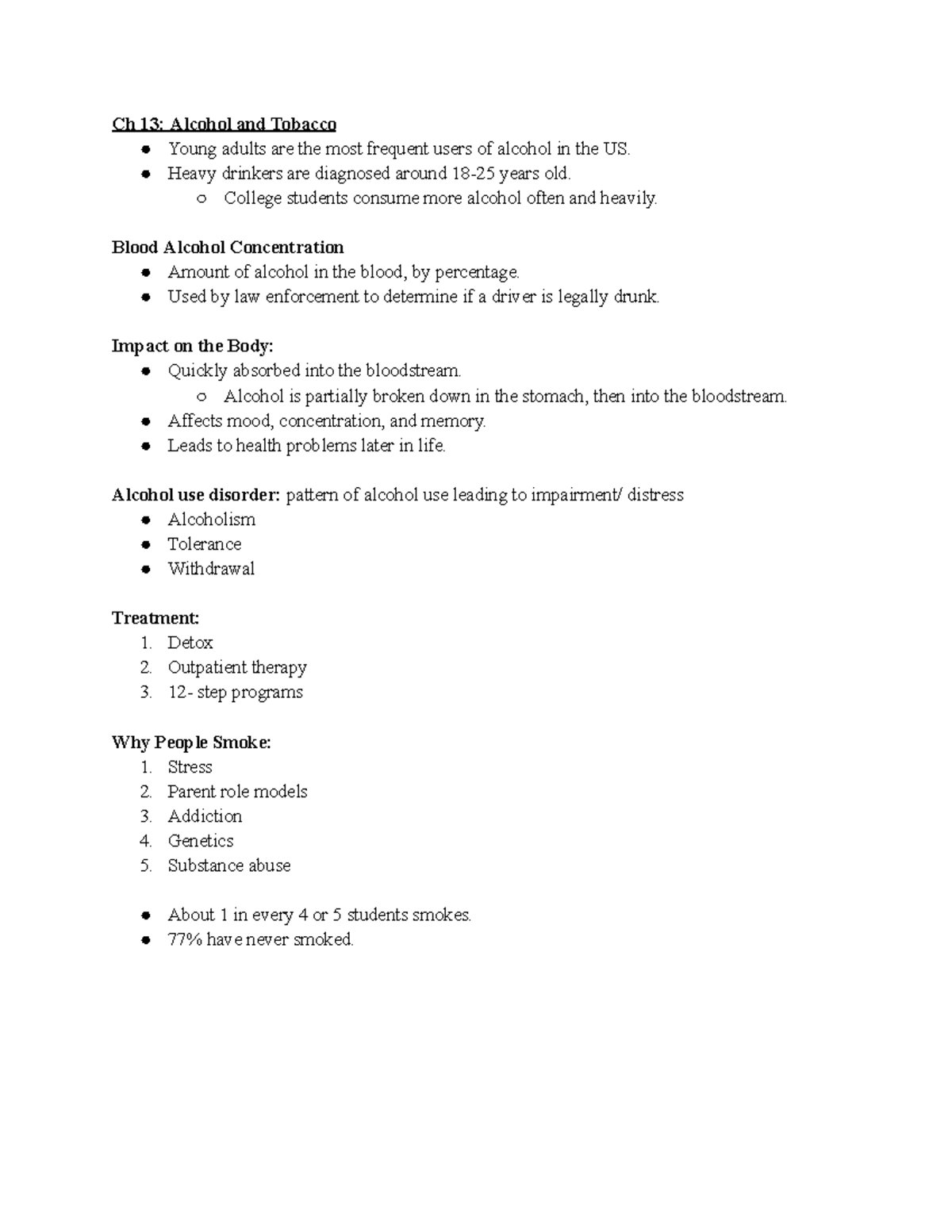 Chapter 13 Alcohol and Tobacco - Ch 13: Alcohol and Tobacco Young ...