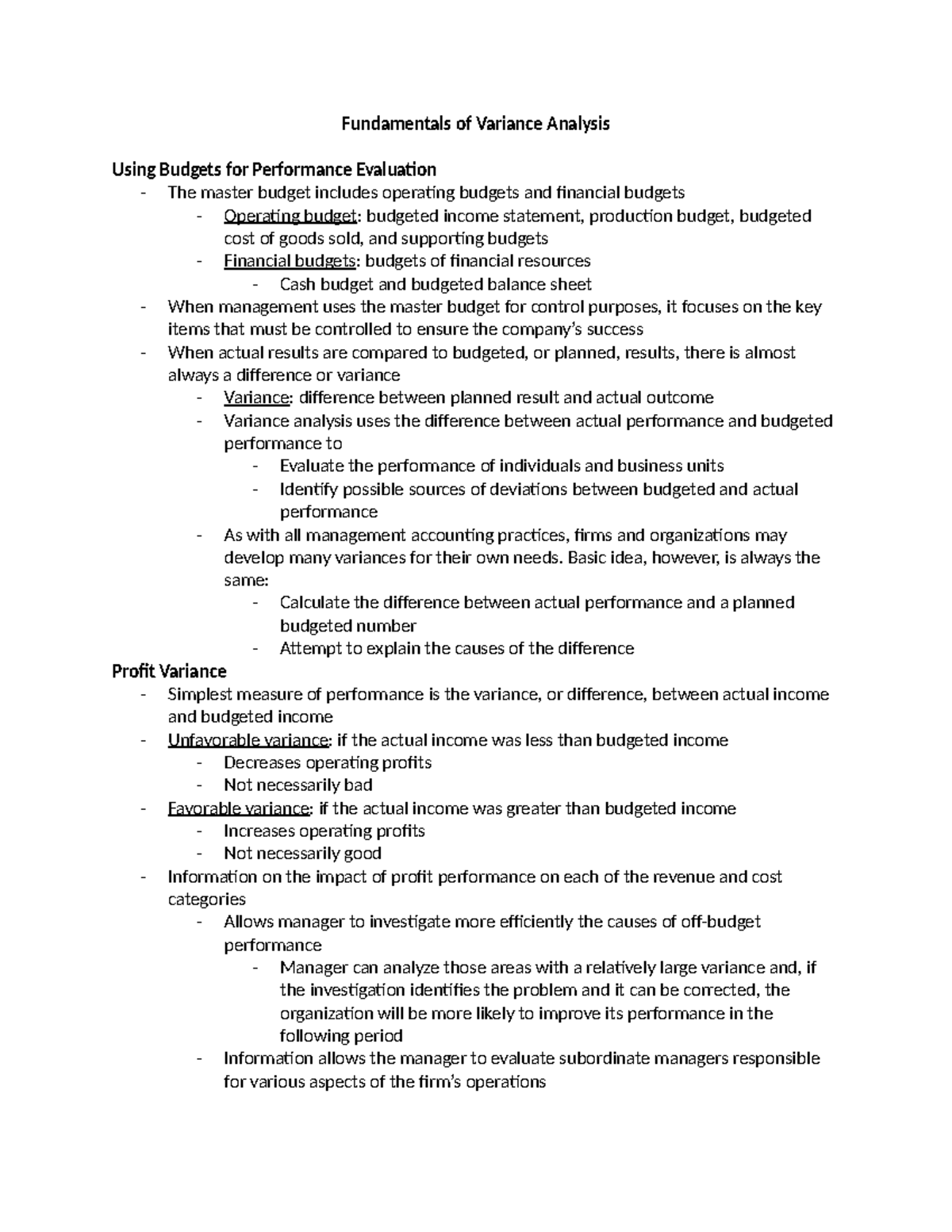 Cost accounting chap 16 - Fundamentals of Variance Analysis Using ...
