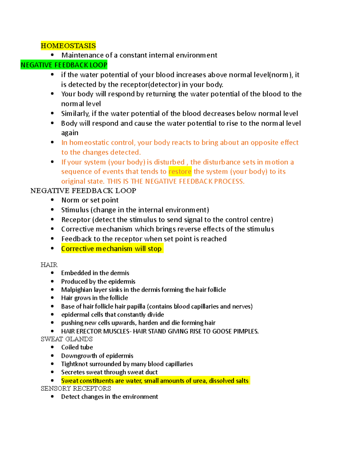 Homeostasis - HOMEOSTASIS Maintenance of a constant internal ...