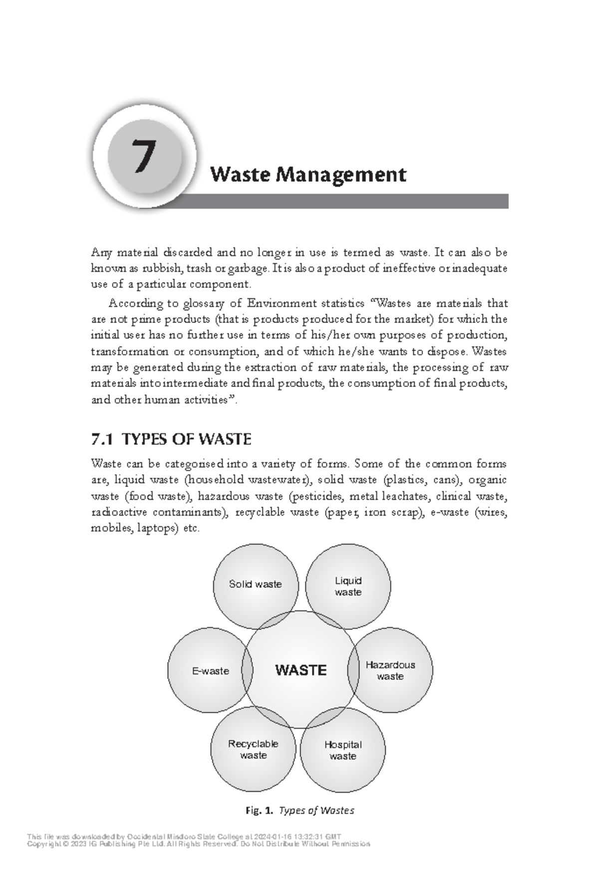 Lesson 7.Waste Management - Any material discarded and no longer in use ...