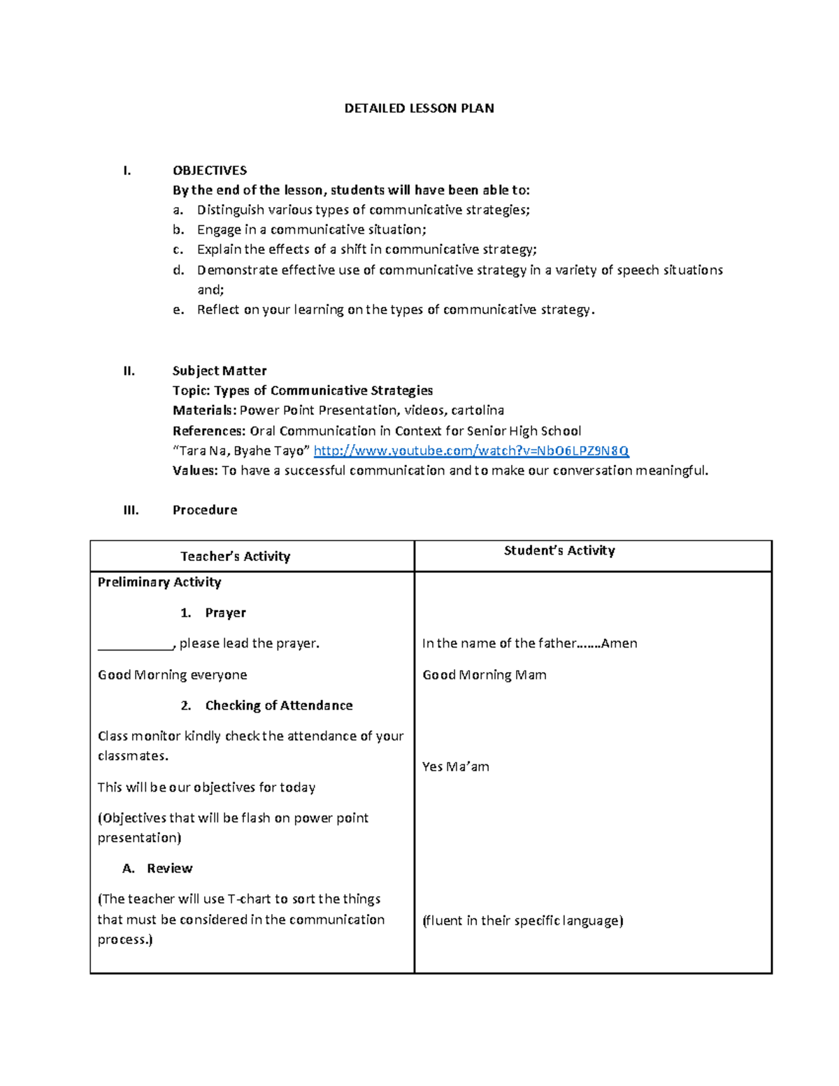 Types-of-communicative-strategies compress - DETAILED LESSON PLAN I ...