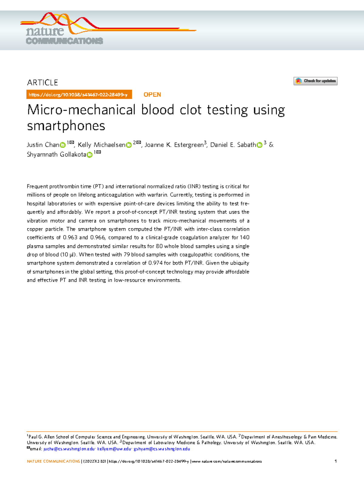 S41467 022 28499 y - Bznzn - ARTICLE Micro-mechanical blood clot ...