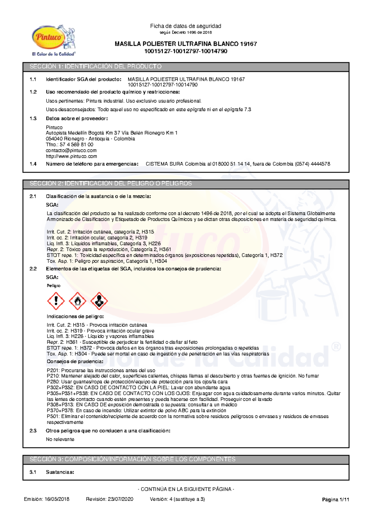 Fds-Masilla Poliester Ultrafina Blanco 19167 10015127-10012797-10014790 ...