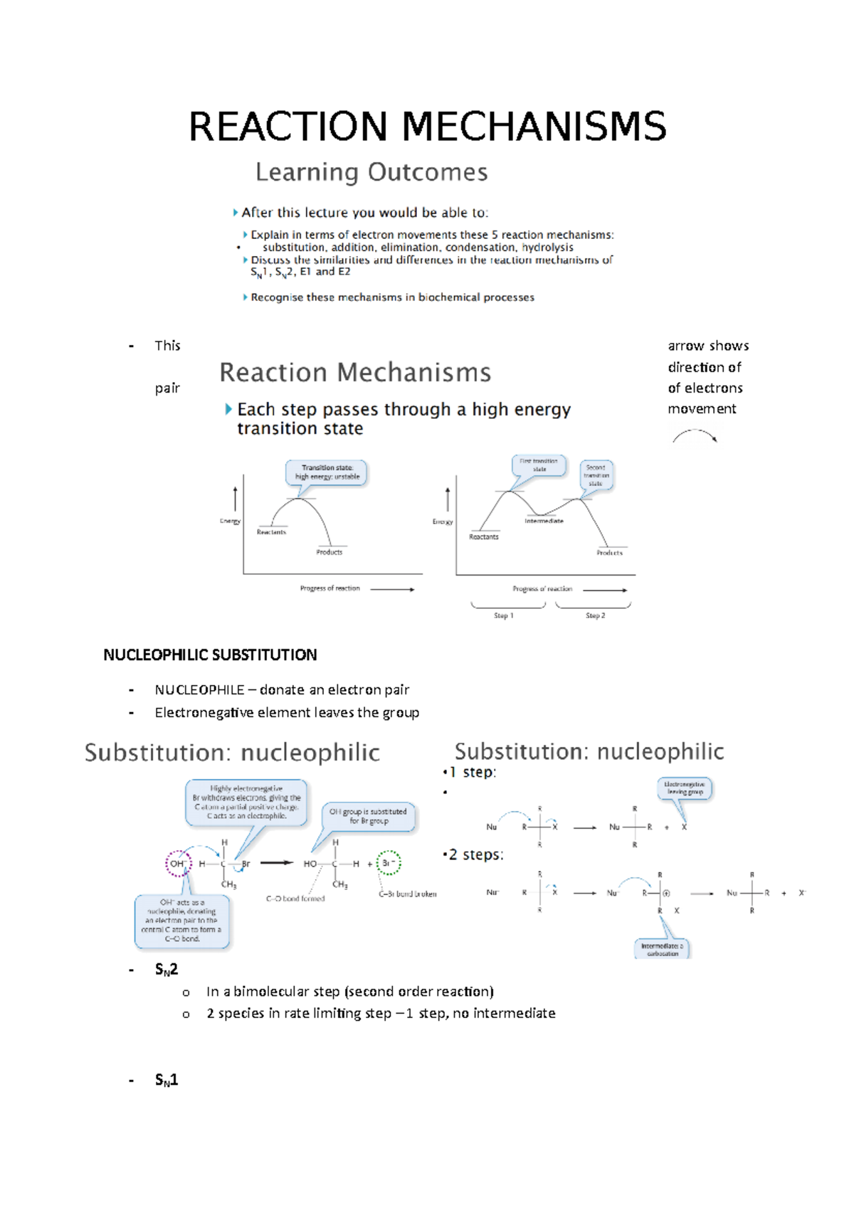 Reaction Mechanisms - Chemistry Lecture Notes - REACTION MECHANISMS ...