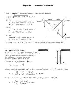 P1112 HW #1 F22 - hw 1 - Physics 1112 Homework #1 Fall 2022 References: Chapter 1, intro ...