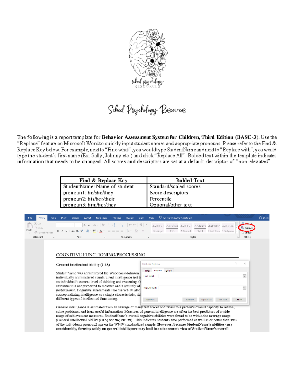 BASC3Report Template School Psychology Special Education - The ...