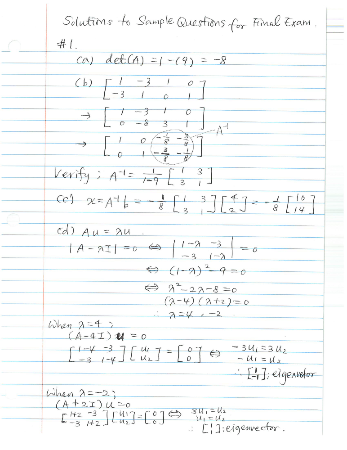 AMS210 sample finalexam ans -AMS 210.01 Applied Linear Algebra - Spring 2023 - AMS 210 - Studocu