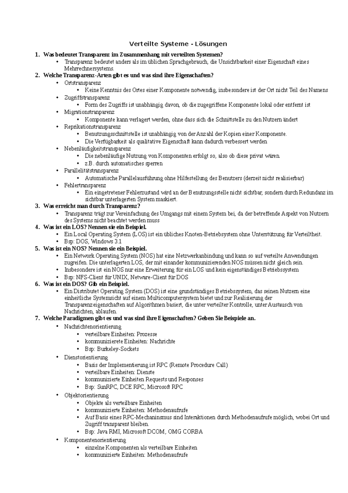 Verteilte Systeme Zusammenfassung - Verteilte Systeme 1. Was bedeutet ...
