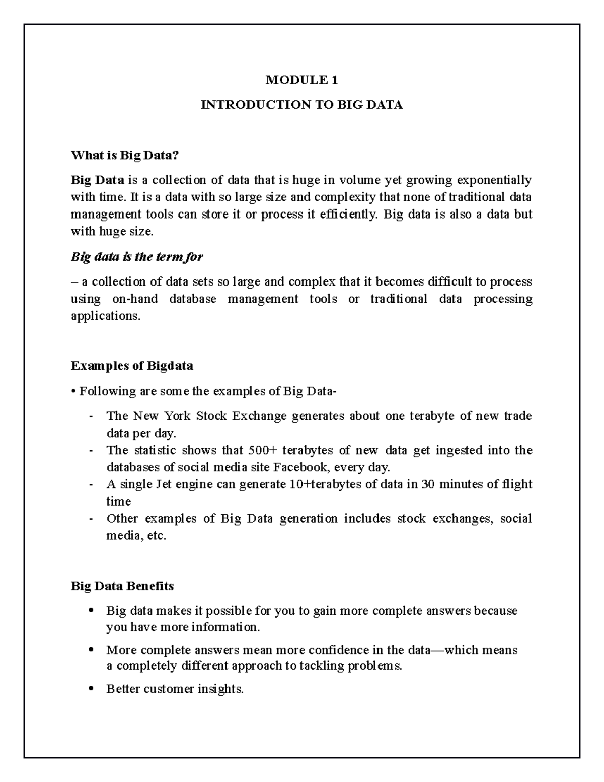 Big Data - This is the academic notes I prepared based on the syllabus ...