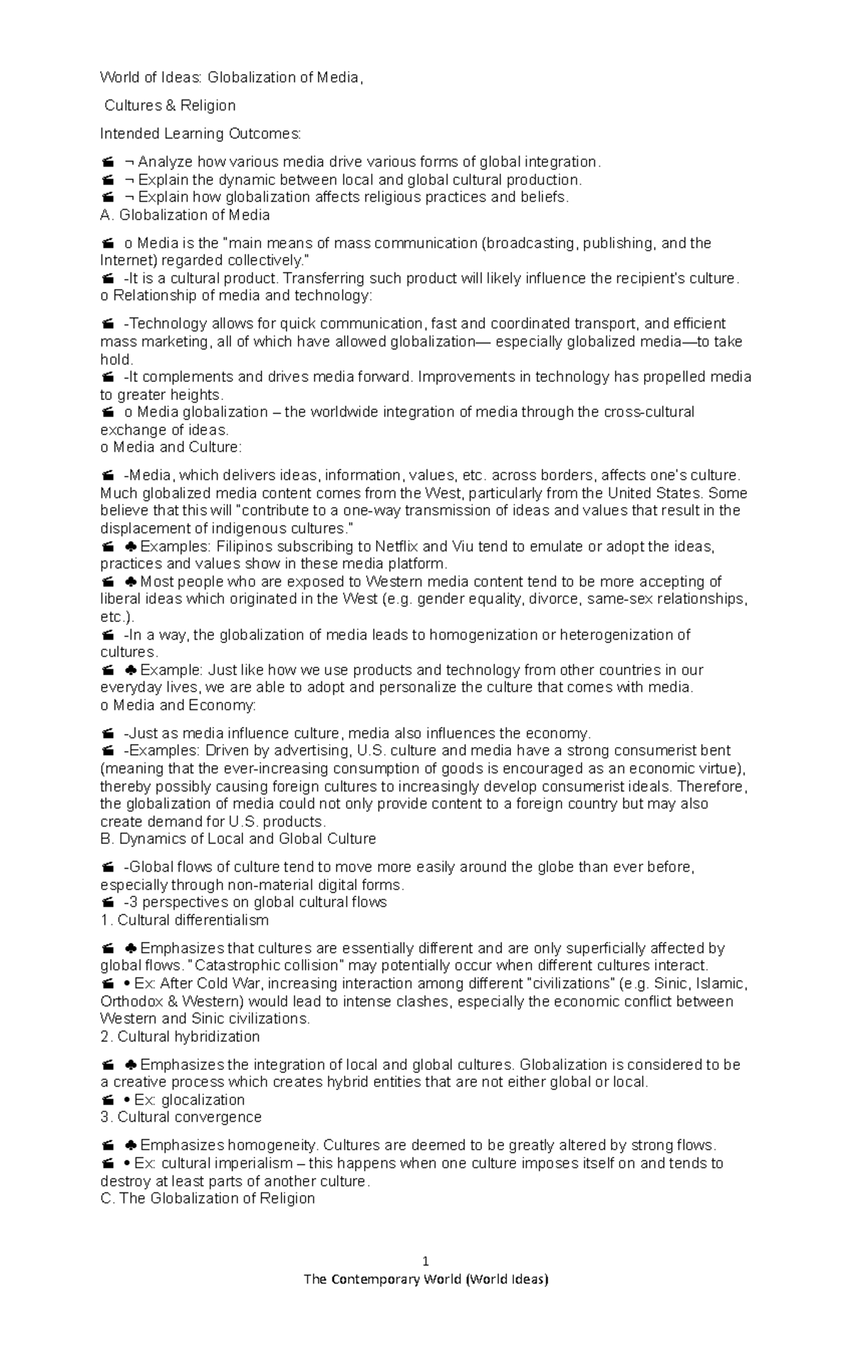 World-of-Ideas - Contemporary World Notes - World of Ideas ...