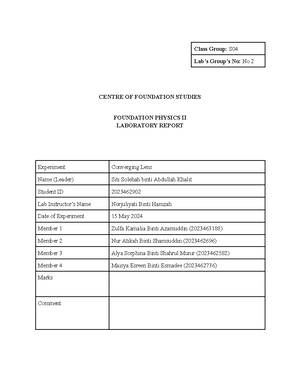 Tutorial 8 PHY098 - CENTRE OF FOUNDATION STUDIES UiTM 23/ Conceptual & Multiple-Choice Questions ...