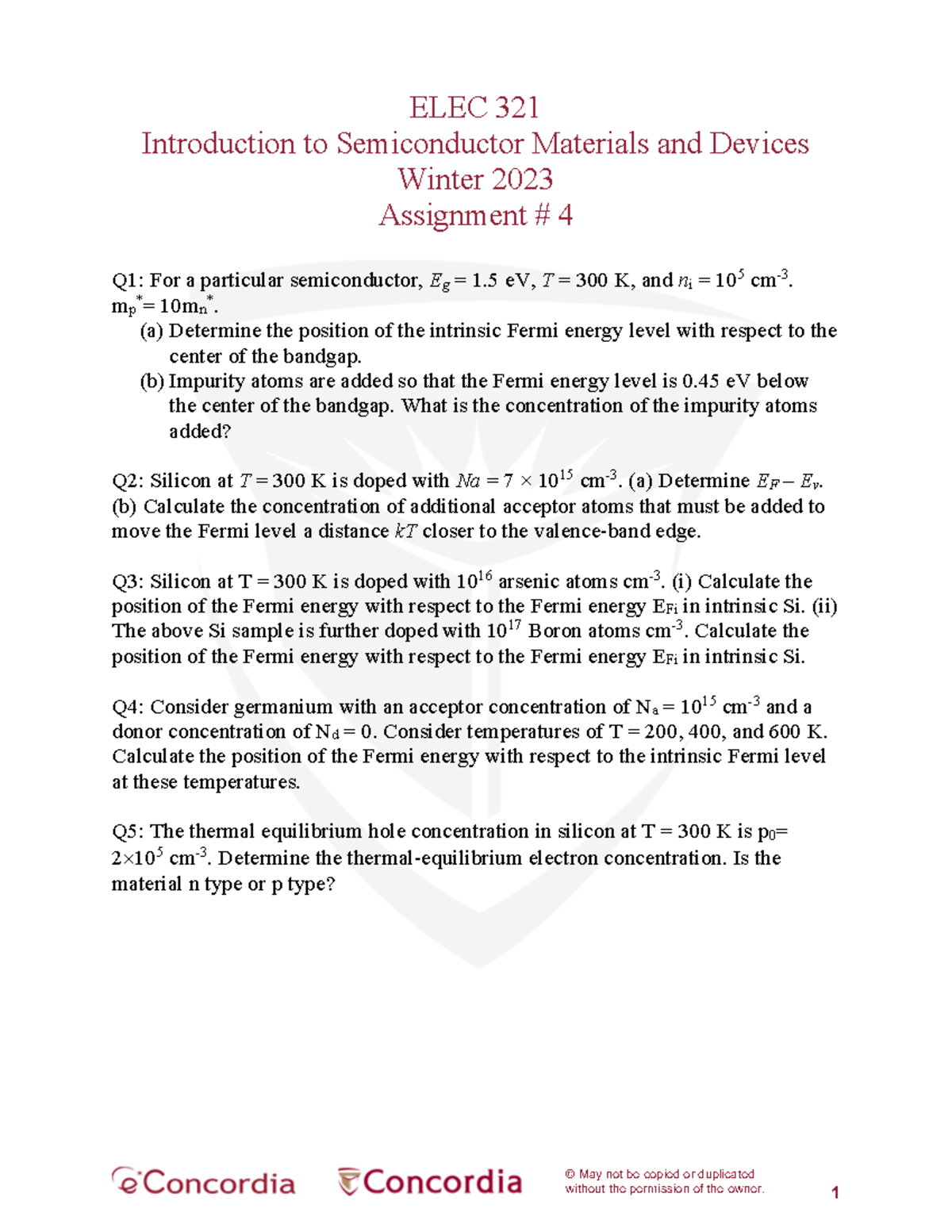 Assignment 4 Instructions - 1 © May not be copied or duplicated without the permission of the ...