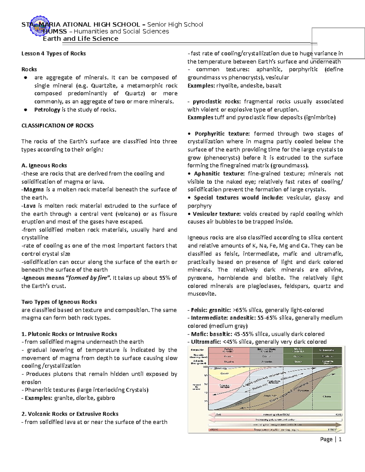 Lesson 4 Handout - Earth Science - HUMSS – Humanities and Social ...