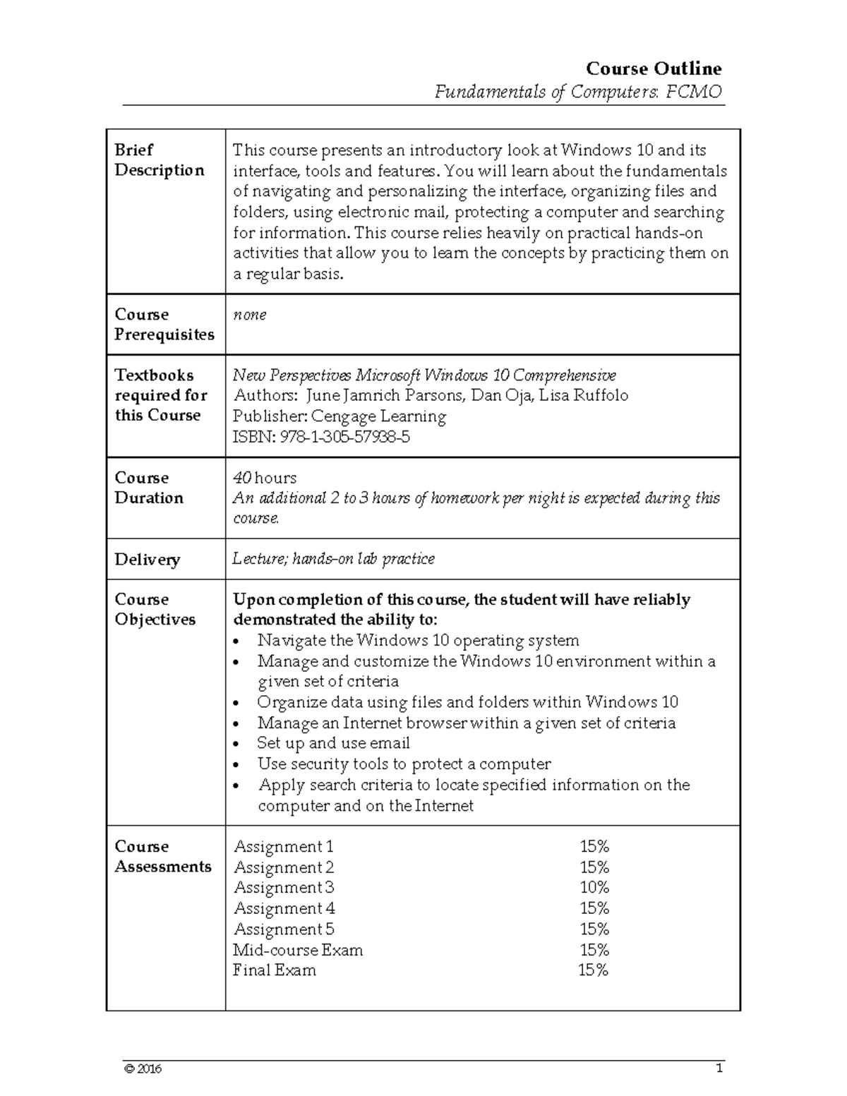 FCMO v2-0 Course Outline 2016-0630 - Fundamentals of Computers: FCMO ...