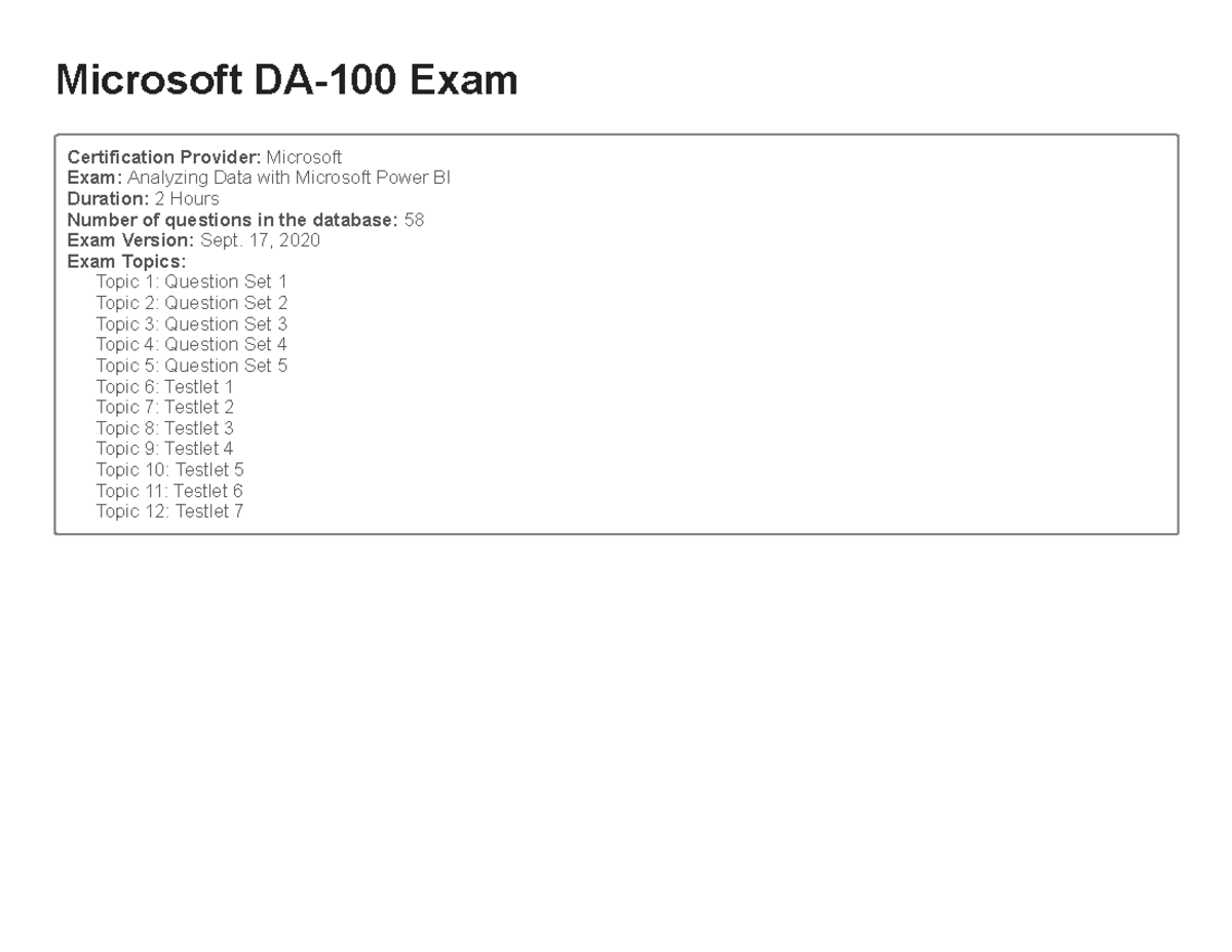 558663921 Microsoft DA 100 Exam Dumps - Microsoft DA-100 Exam ...