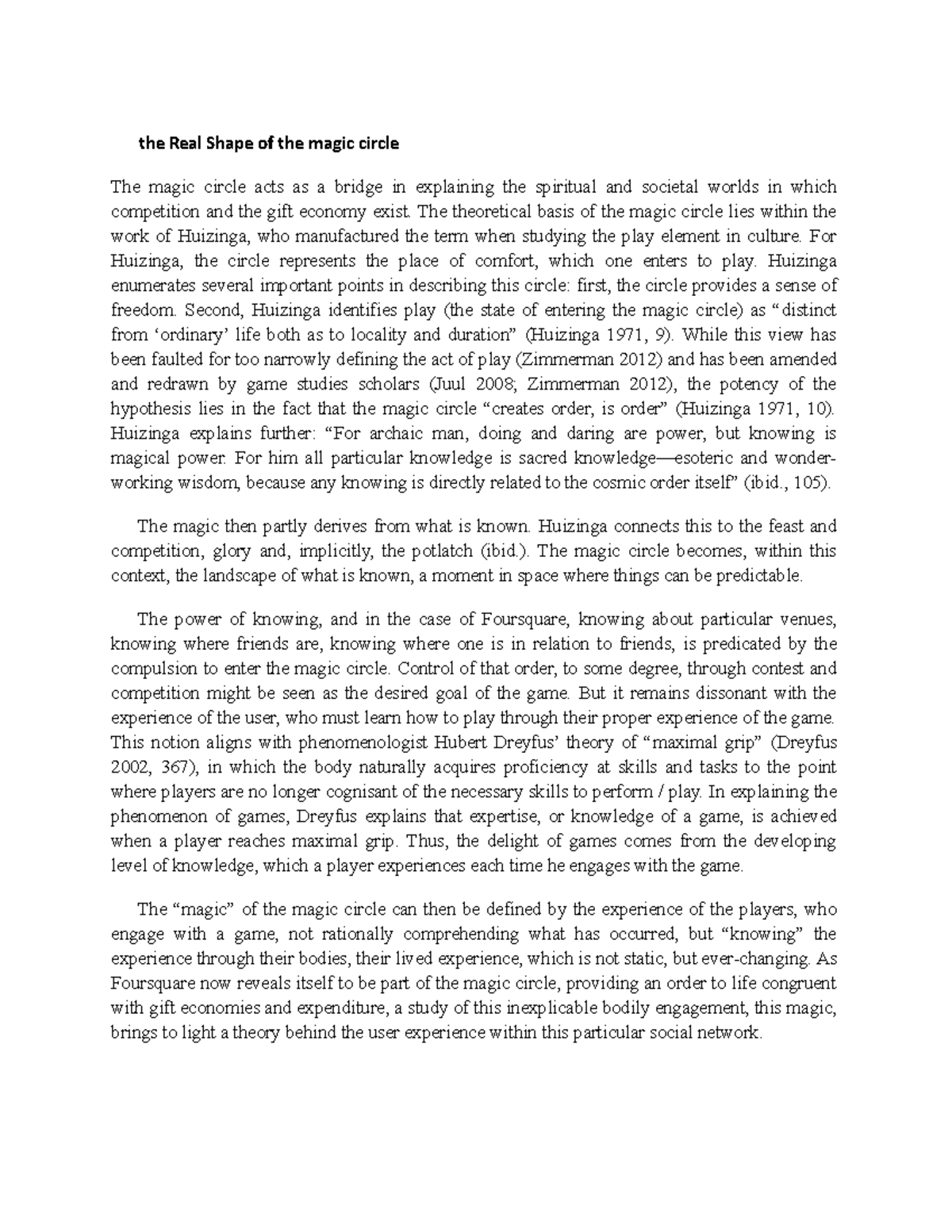 The Real Shape of the magic circle - The theoretical basis of the magic ...