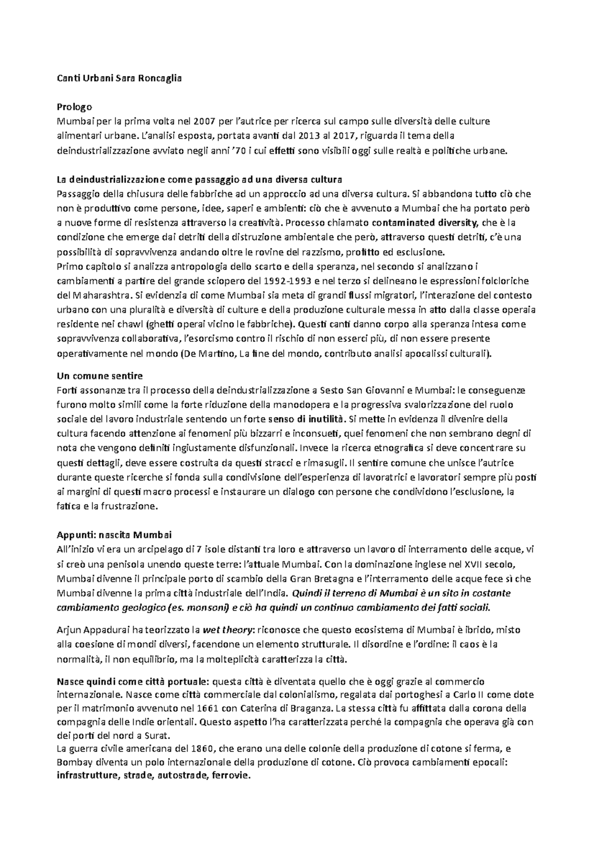 Canti Urbani - Appunti antropologia culturale - Cani Urbani Sara ...