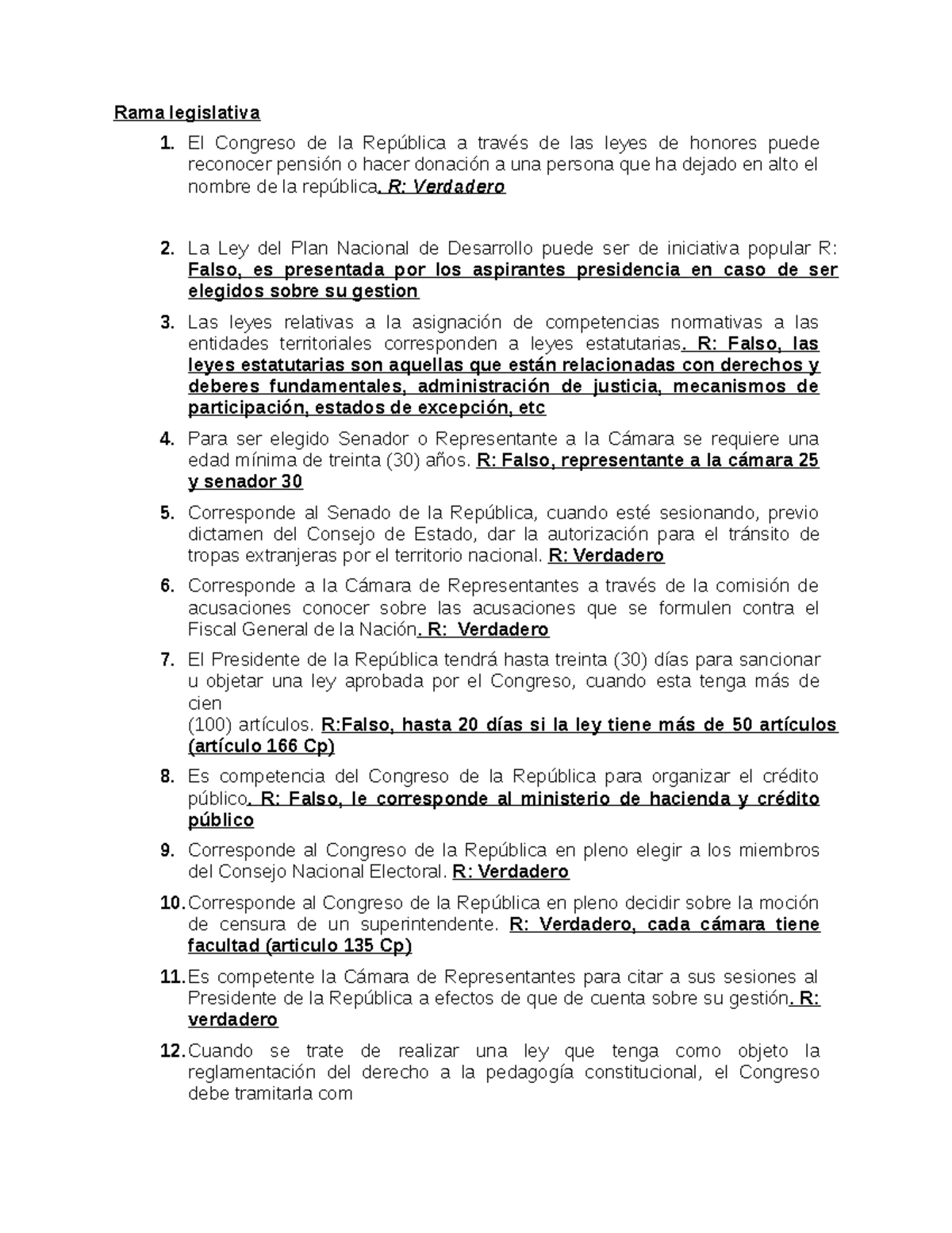 Taller ramas poder publico - Rama legislativa 1. El Congreso de la ...