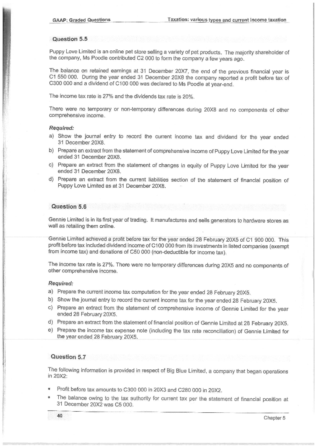 Ch 5 & 6 Graded questions - ACC300 - Studocu
