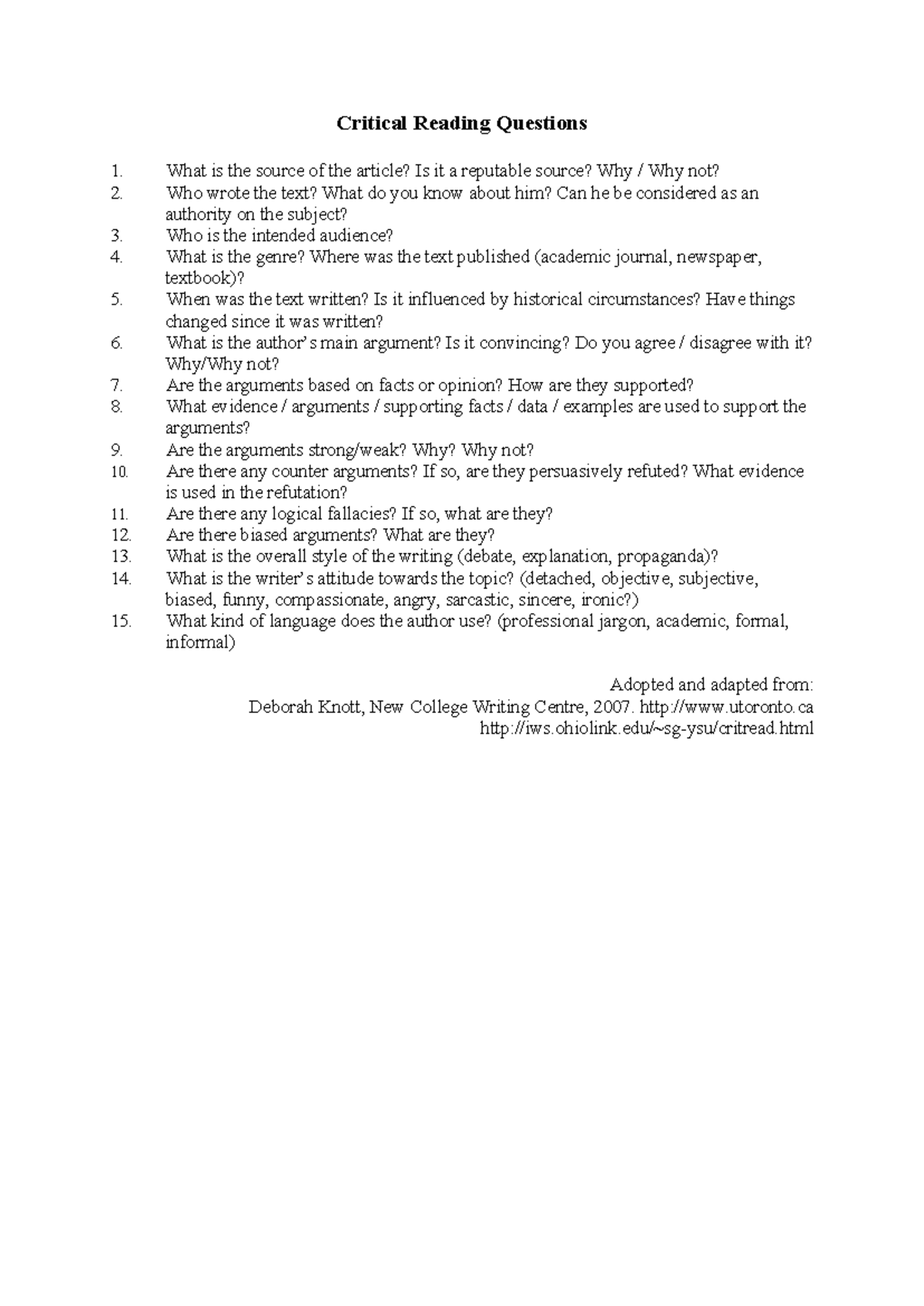Critical Reading Questions 28 - What is the source of the article? Is ...