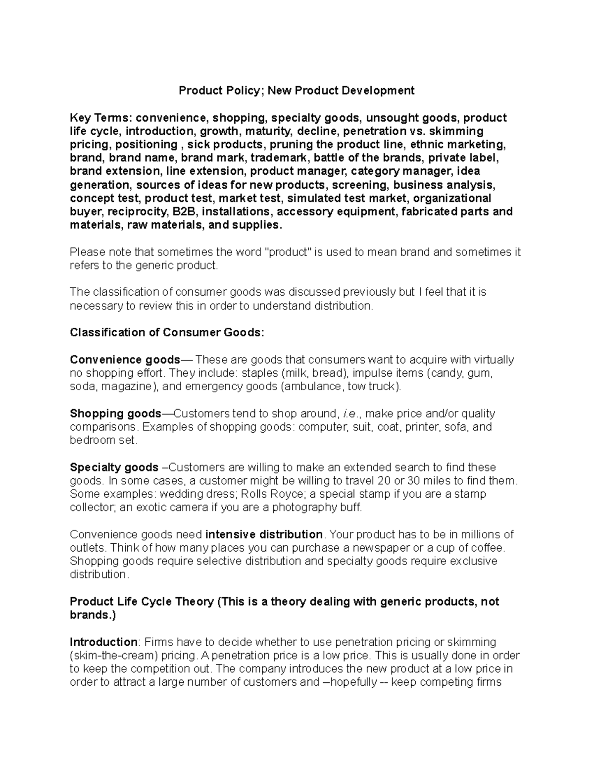 Topic 07 Product Policy - Product Policy; New Product Development Key ...