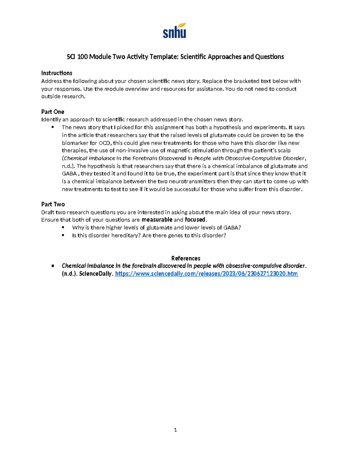 SCI 100 Module Two Activity Template Submit - SCI 100 Module Two ...