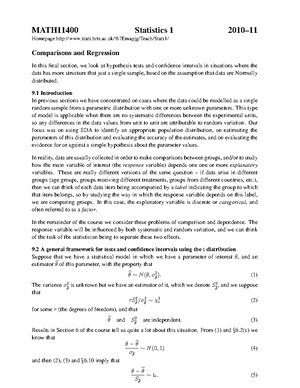 Statistics 1 Exam Solutions 2020 - UNIVERSITY OF BRISTOL Examination ...