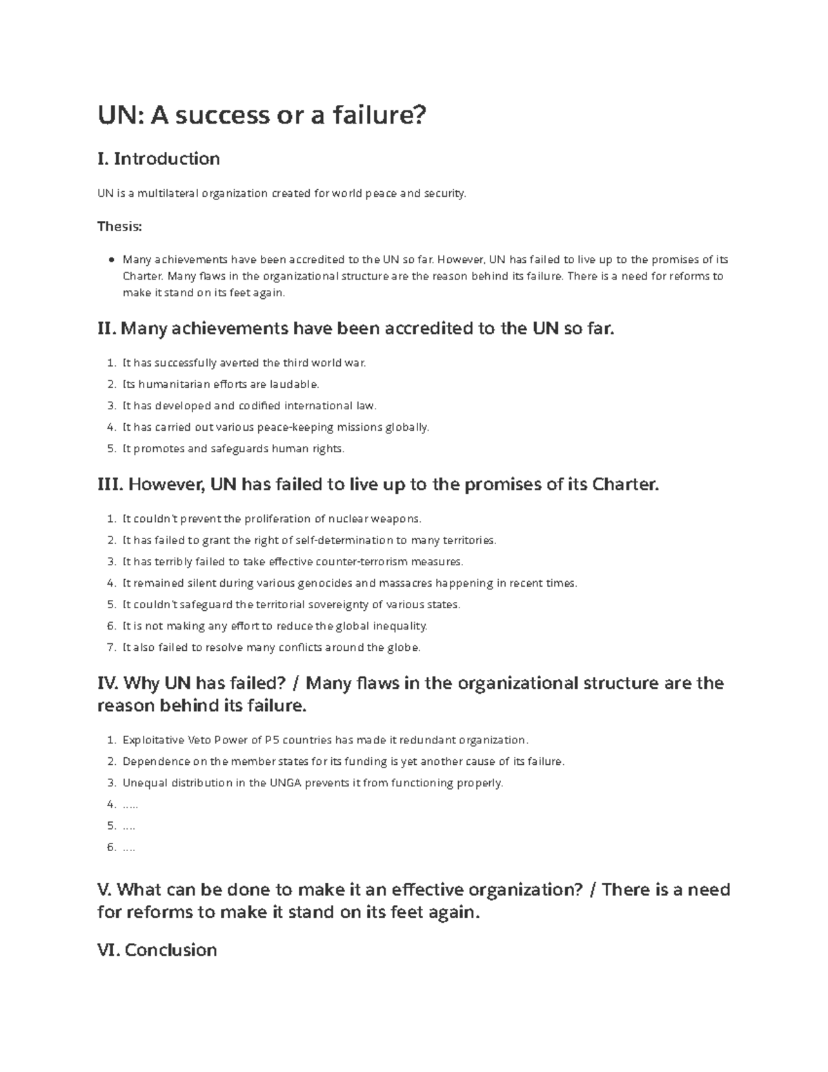 UN A success or a failure in detail study - International Humanitarian ...