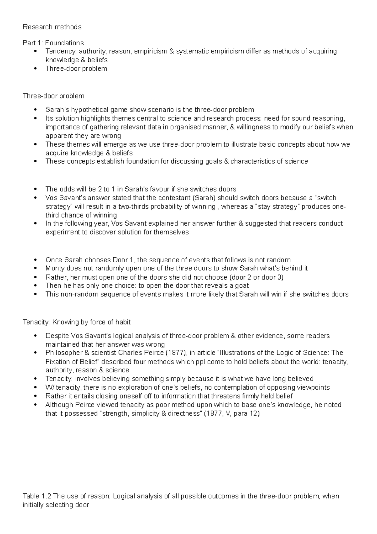 Research Methods Lecture Notes 1 Research Methods Part 1 Foundations Tendency Authority
