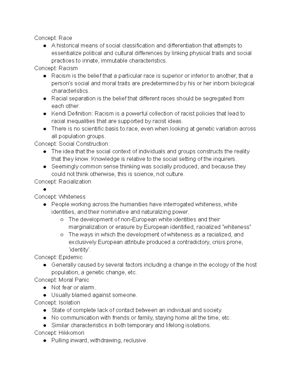 Introduction to Cultural Geography Notes Exam 2 - Concept: Race A ...